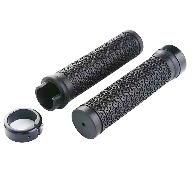 130mm One Side Locking PP/TPE Bike Grips TP-690320 - BRILHE LOGO